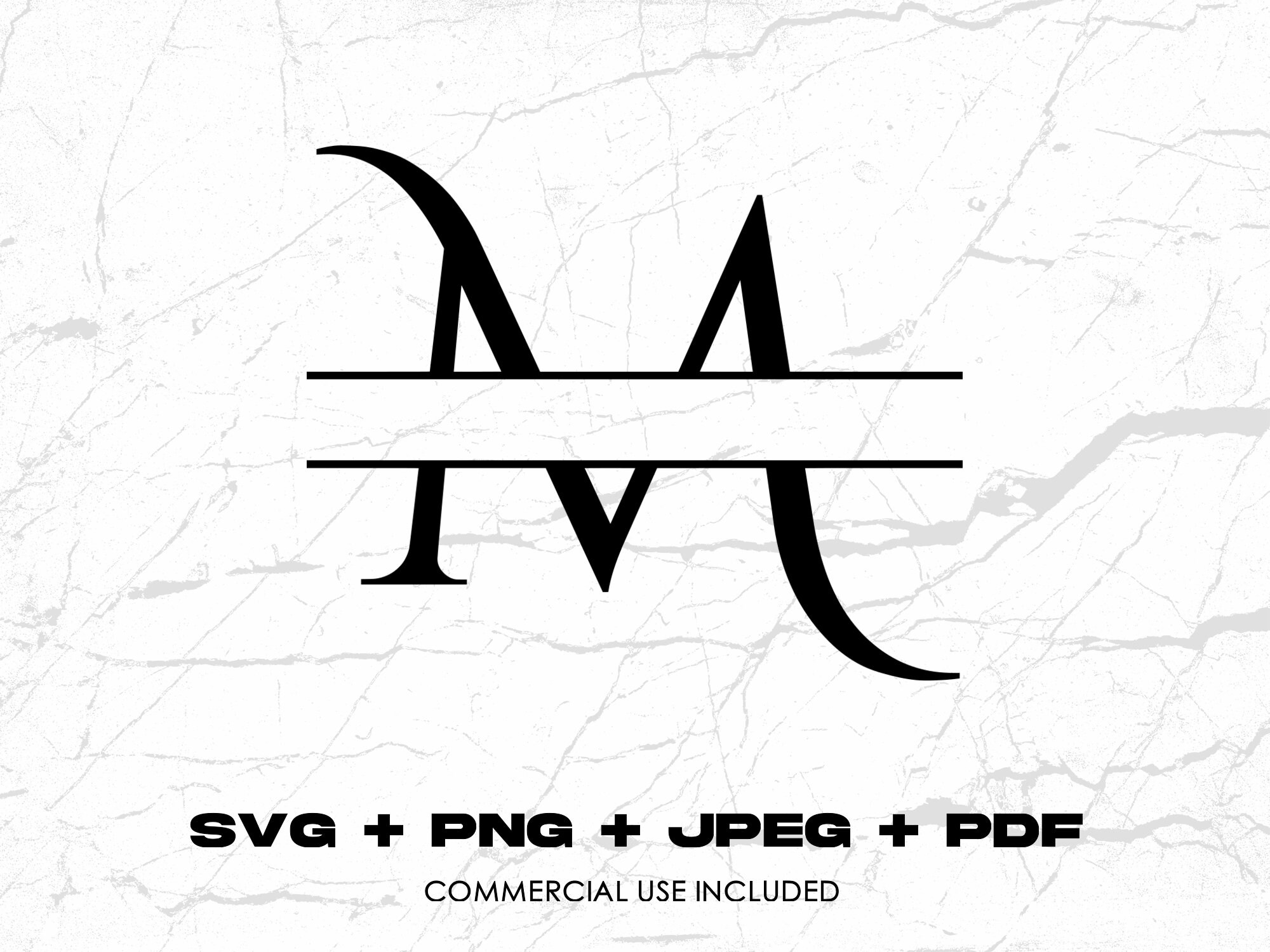 Fancy Letter M SVG Cutting File, Split Letter M Svg Split Letter Png ...