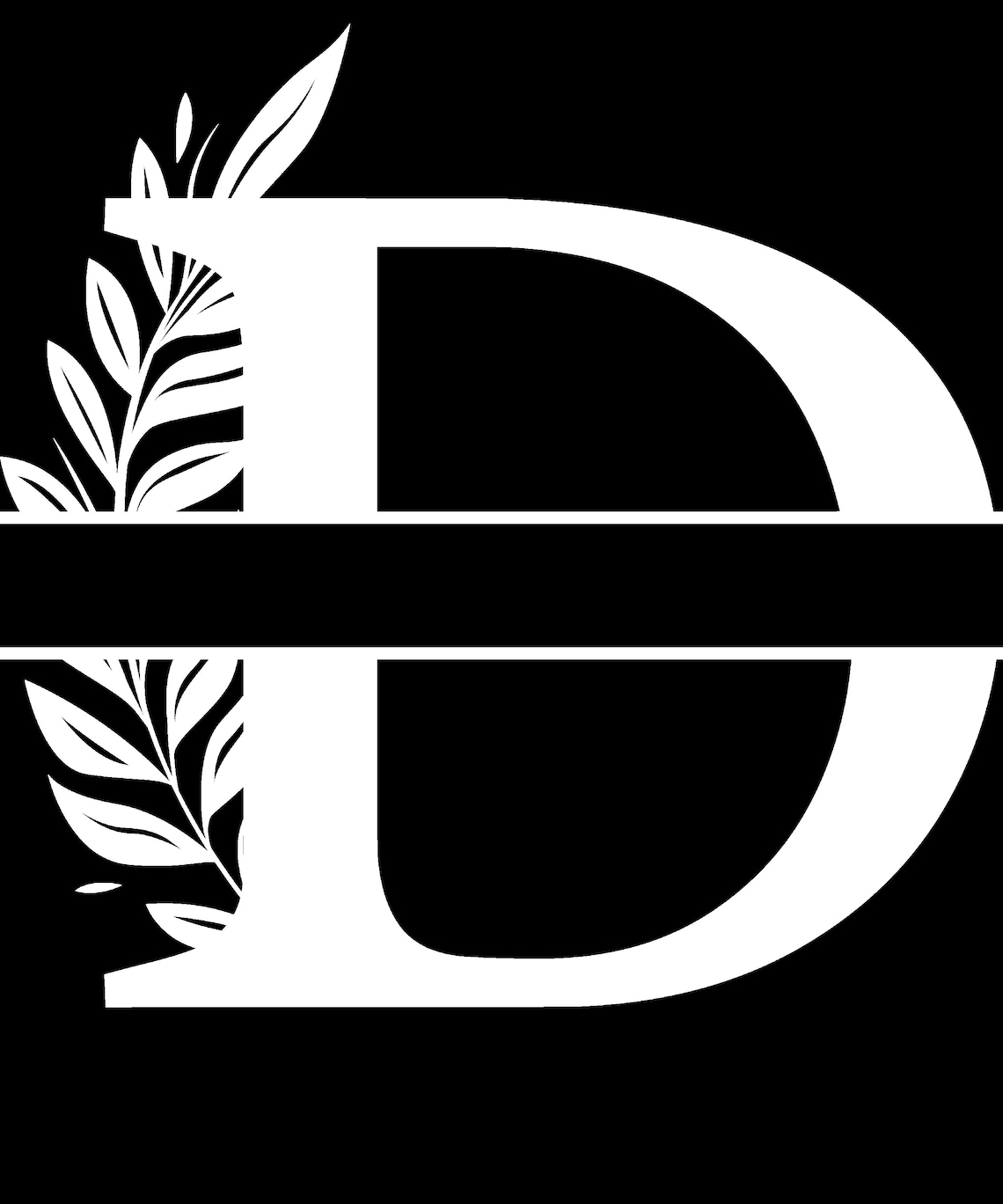 Floral Letter D SVG Split Letter D Svg Split Letter Png Pdf Jpeg ...