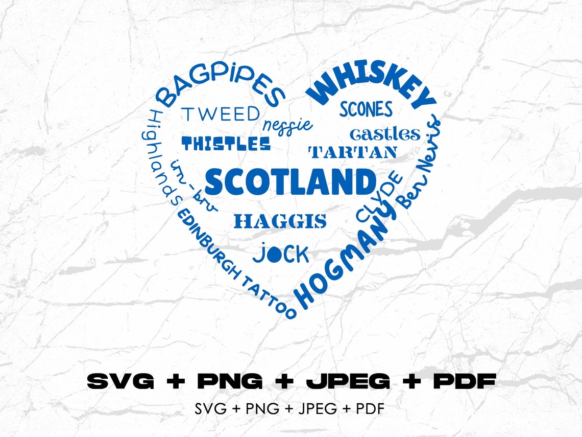 Scotland SVG Cutting File Scotland Svg Scotland Png Words Related to ...