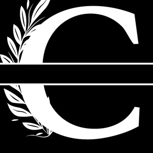 Floral Letter C SVG Split Letter C Svg Split Letter Png Pdf Jpeg ...