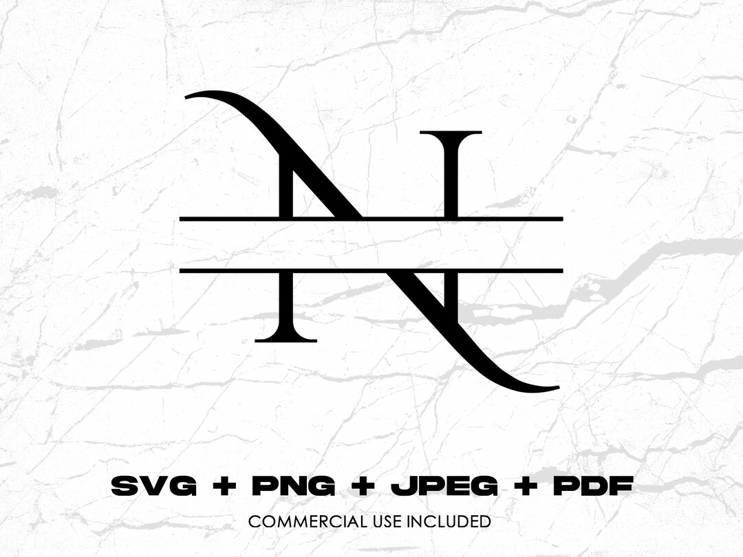 Fancy Letter N SVG Cutting File, Split Letter N Svg Split Letter Png ...