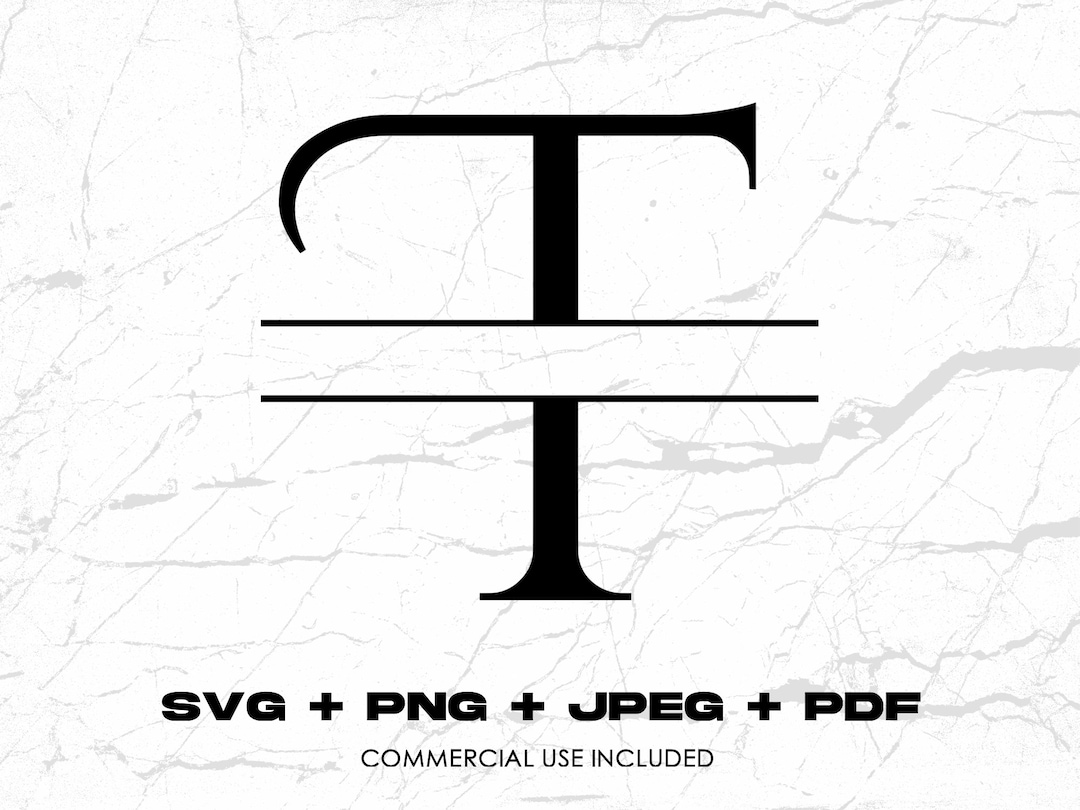 Fancy Letter T SVG Cutting File, Split Letter T Svg Split Letter Png ...