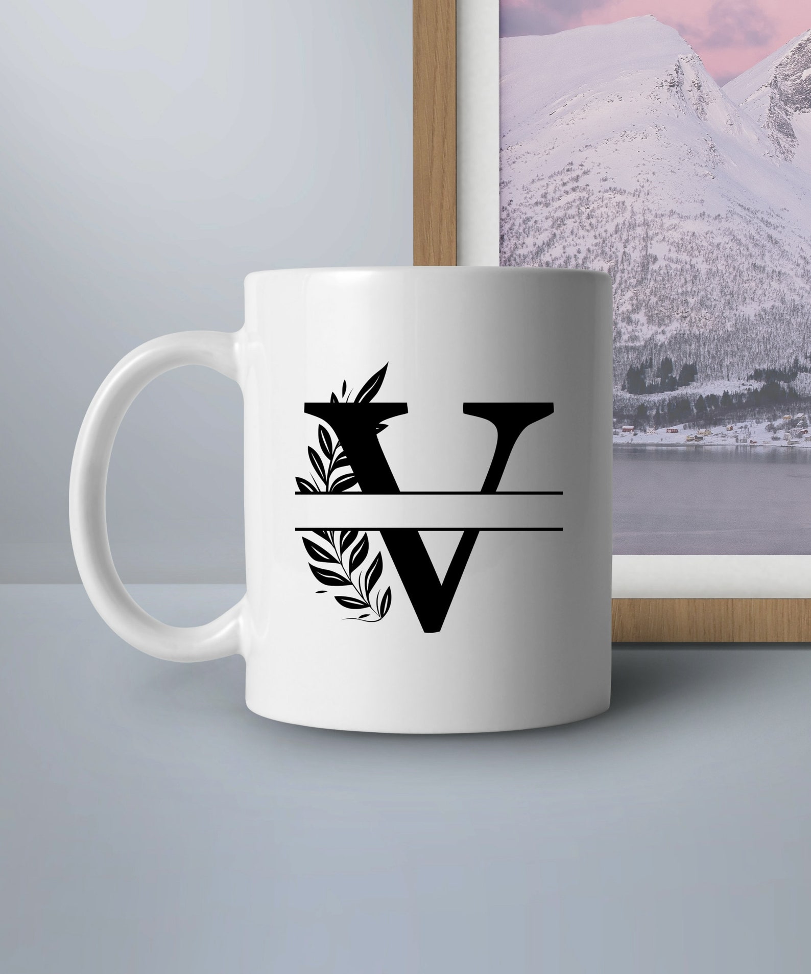 Floral Letter V Svg Split Letter Svg Split Letter Svg Pdf Jpeg ...