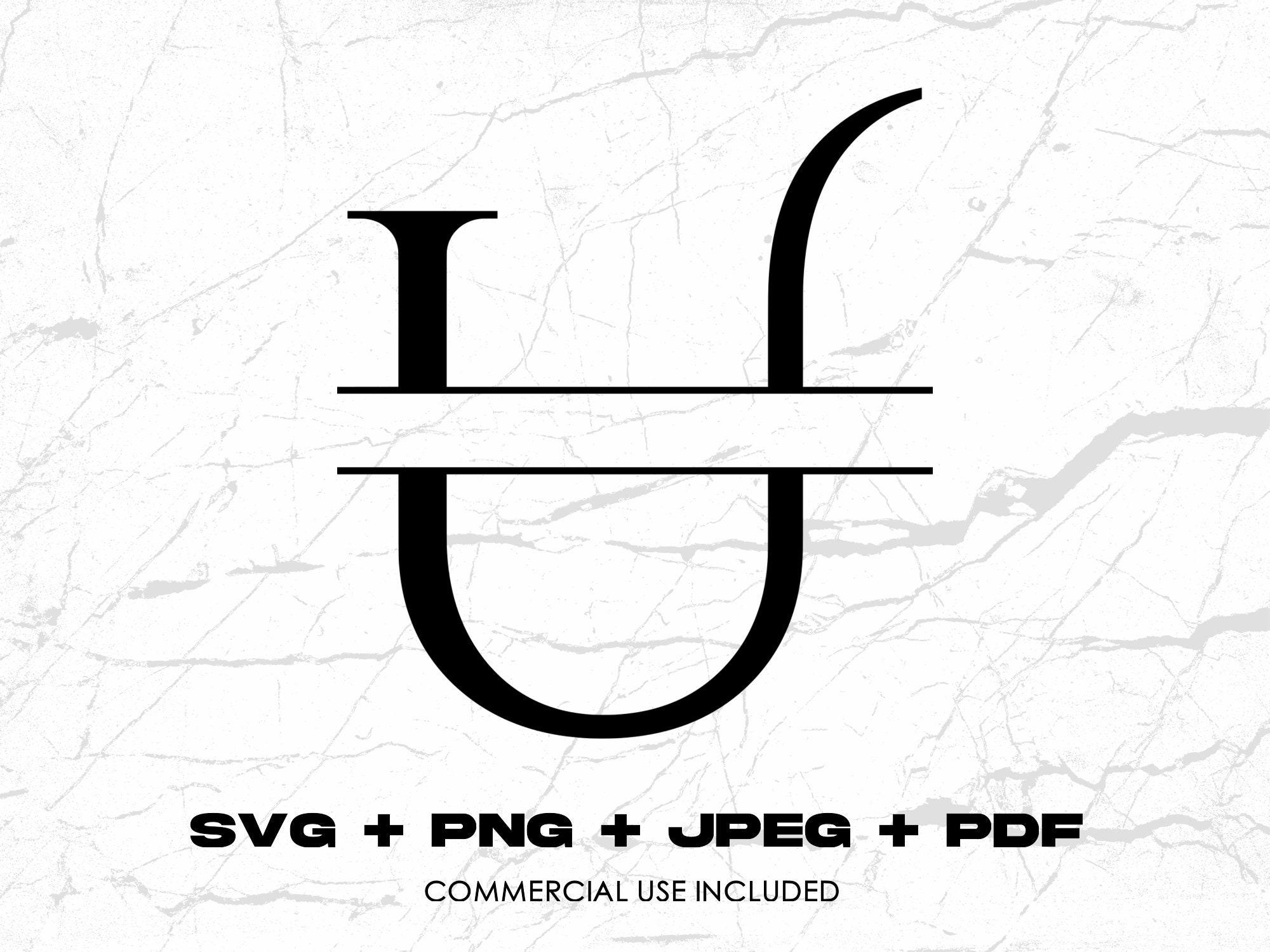 Fancy Letter U SVG Cutting File, Split Letter U Svg Split Letter Png ...