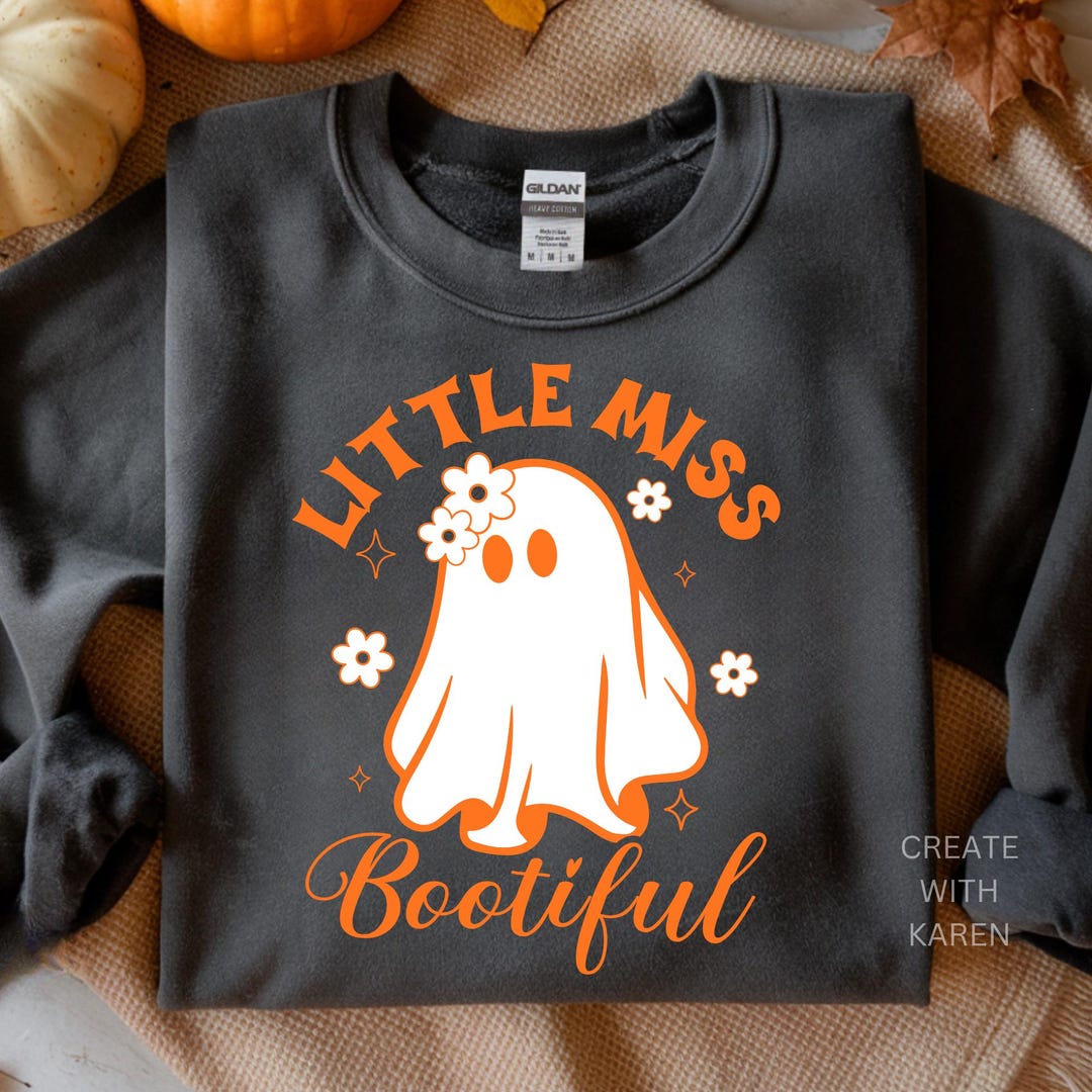 Little Miss Bootiful SVG Png Cute Ghost Halloween Design Spooky Season ...