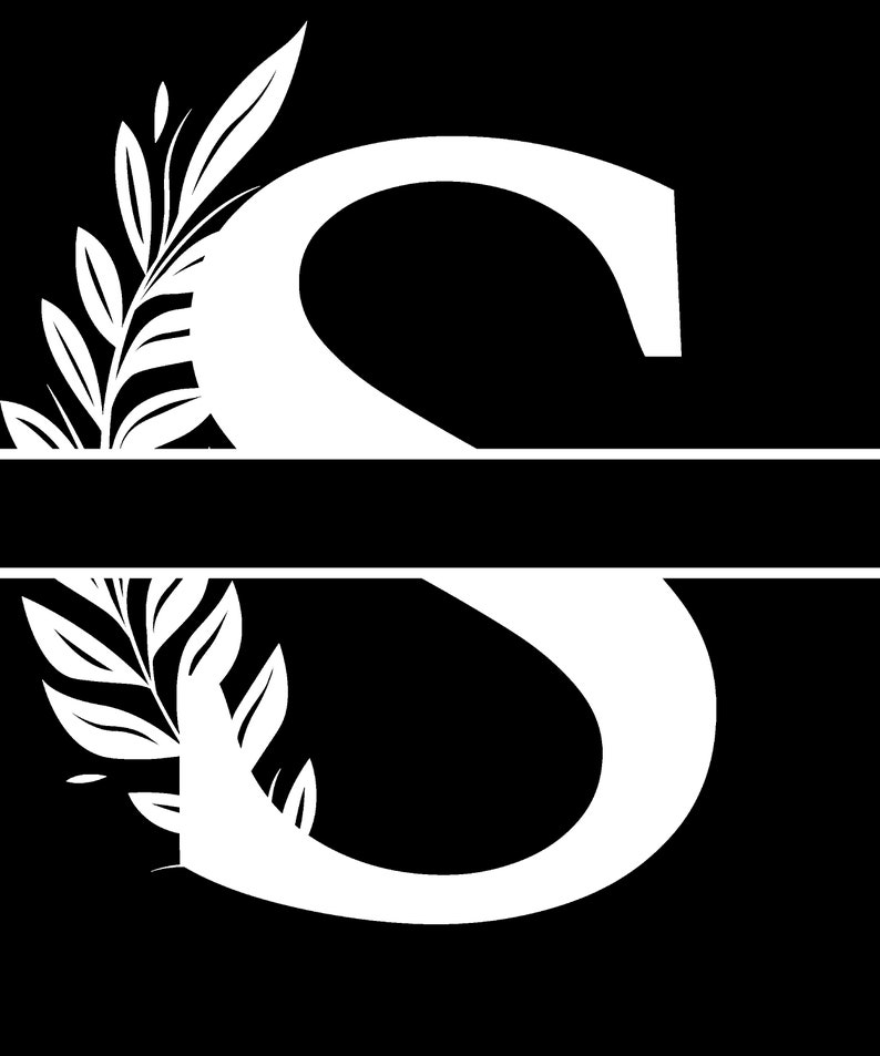 Floral Letter S Svg Split Letter Svg Split Letter Svg Pdf Jpeg ...