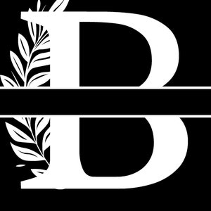 Floral Letter B SVG Split Letter B Svg Split Letter Png Pdf Jpeg ...