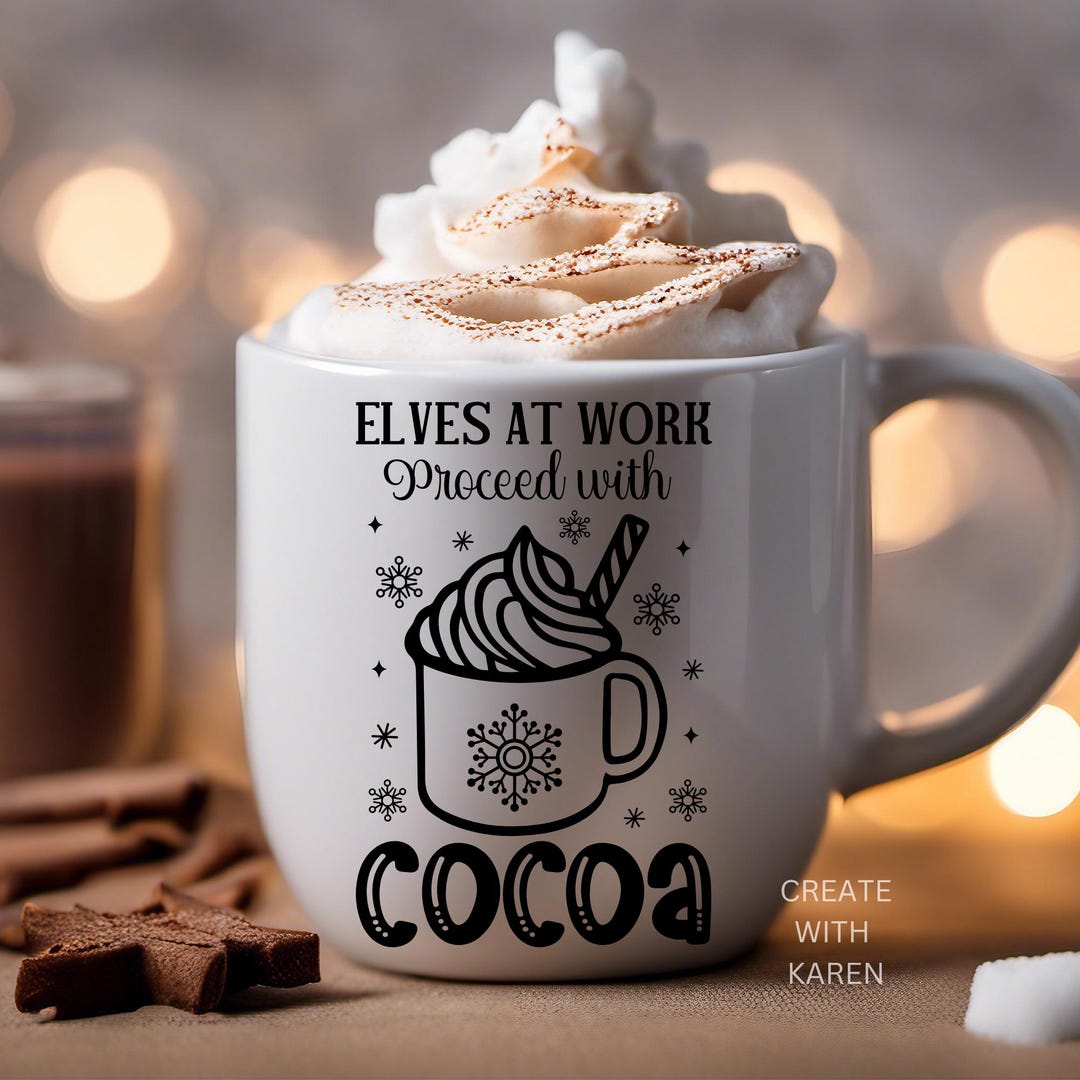Elves at Work Proceed With Cocoa Svg Png Christmas Crafter Svg ...