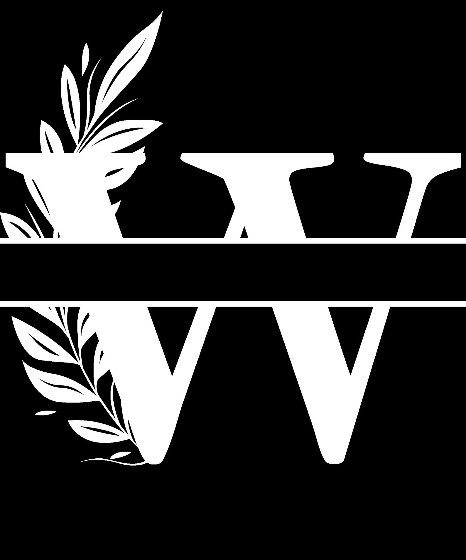 Floral Letter W Svg Split Letter Svg Split Letter Svg Pdf Jpeg ...
