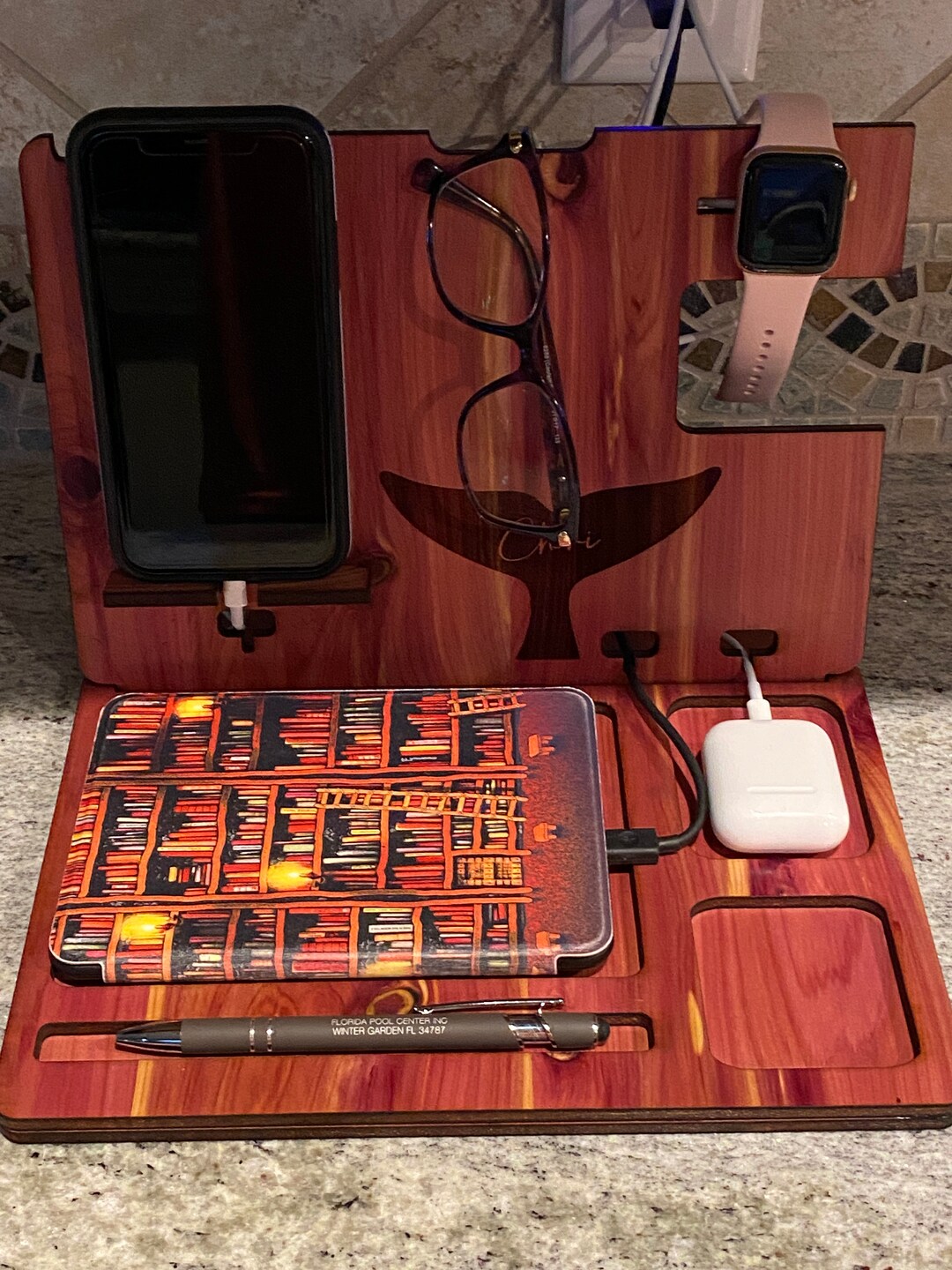 SVG File ONLY - Book Reader Docking Station Tray for Phone, Watch and ...