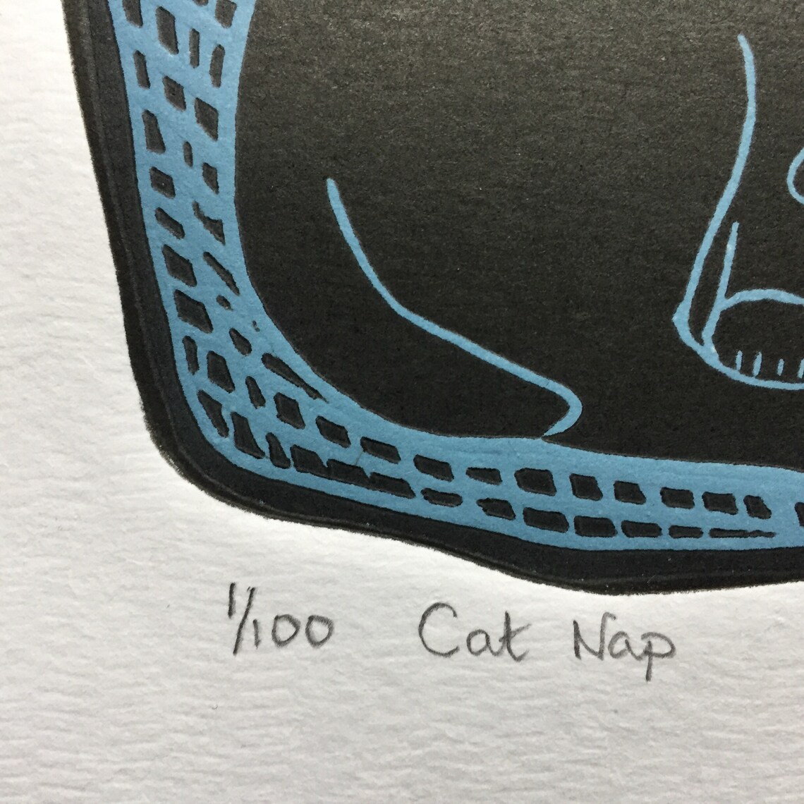 Cat Nap. Original Limited Edition Mini Linocut. | Etsy