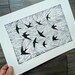 Limited Edition Handmade Linocut Print. Swallows - Etsy