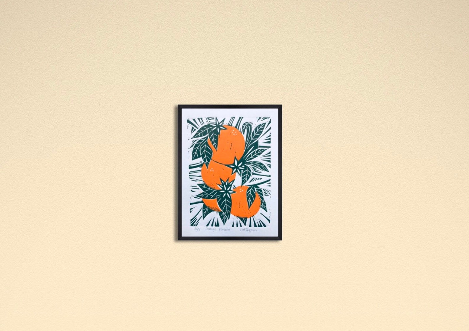 Limited Edition Handmade Linocut Print.orange Blossom. - Etsy UK
