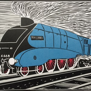 The Mallard Train. Limited edition handmade Lino cut print. | Etsy
