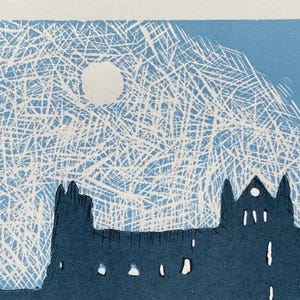 Limited Edition Handmade Linocut Print. Whitby Abbey - Etsy