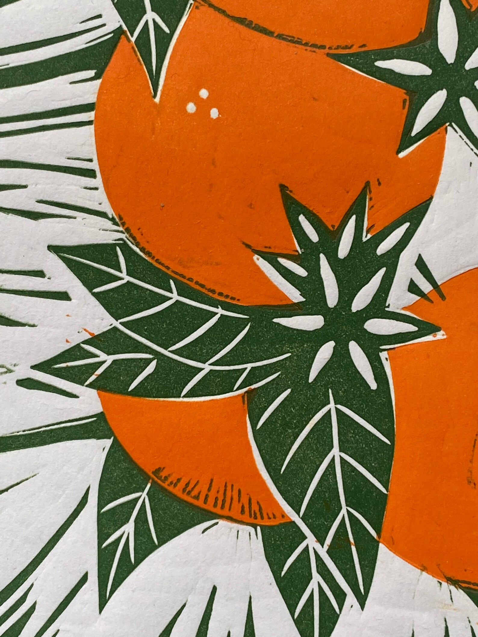 Limited Edition Handmade Linocut Print.orange Blossom. - Etsy UK