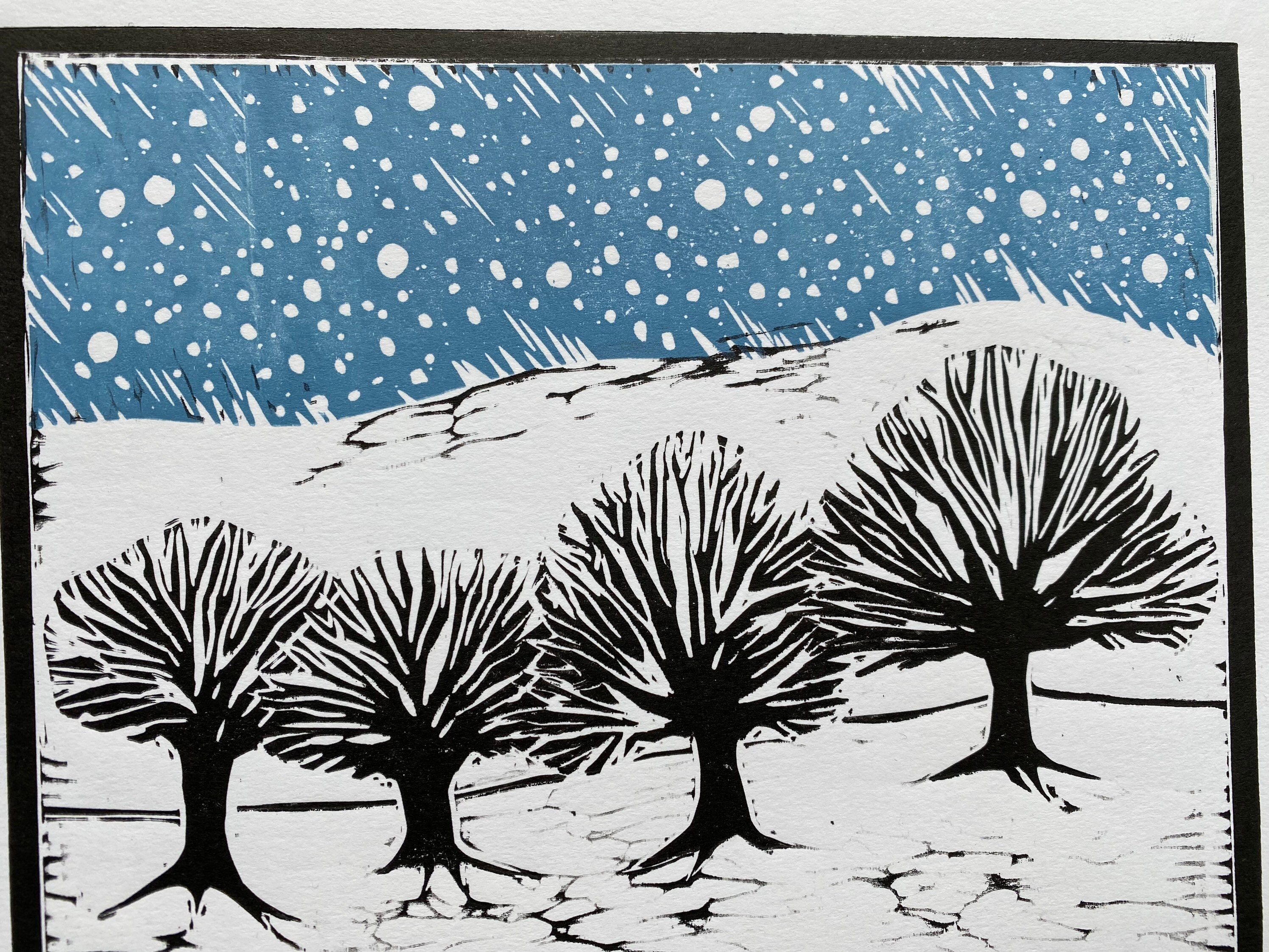 Limited Edition Handmade Linocut Print. Robin in a Winter - Etsy