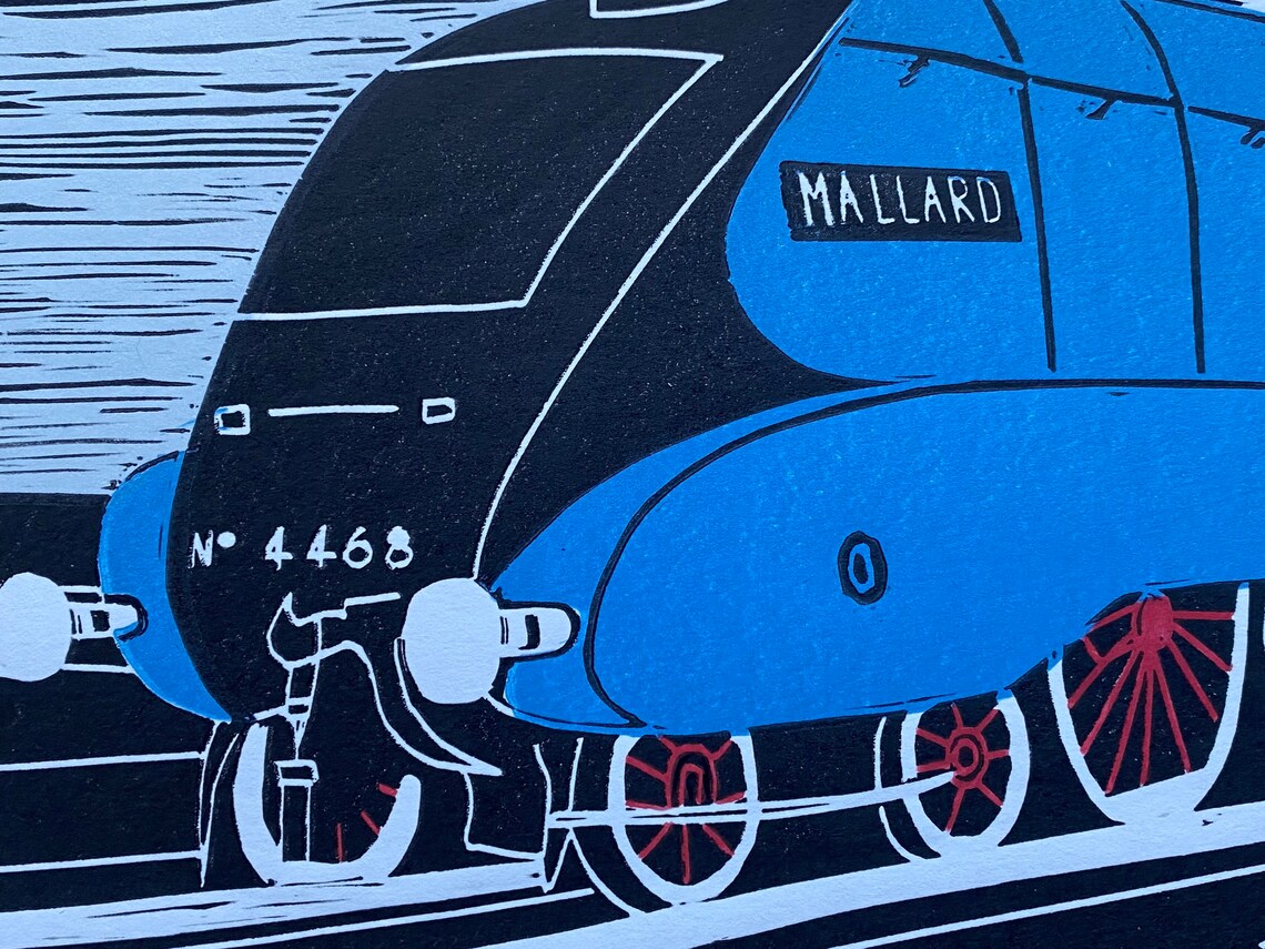 The Mallard Train. Limited Edition Handmade Lino Cut Print. - Etsy