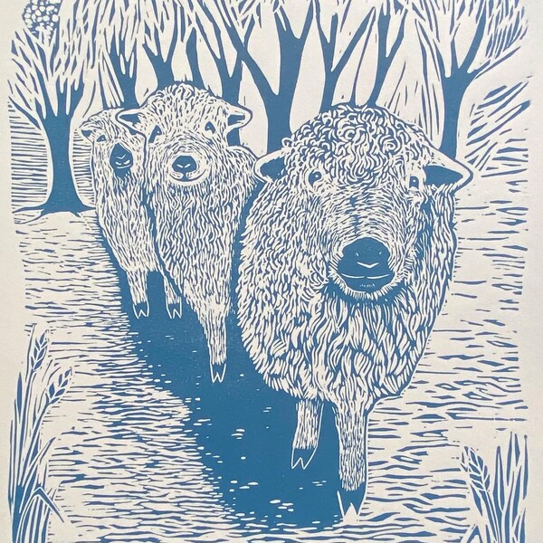 Linocut Print Plant - Etsy