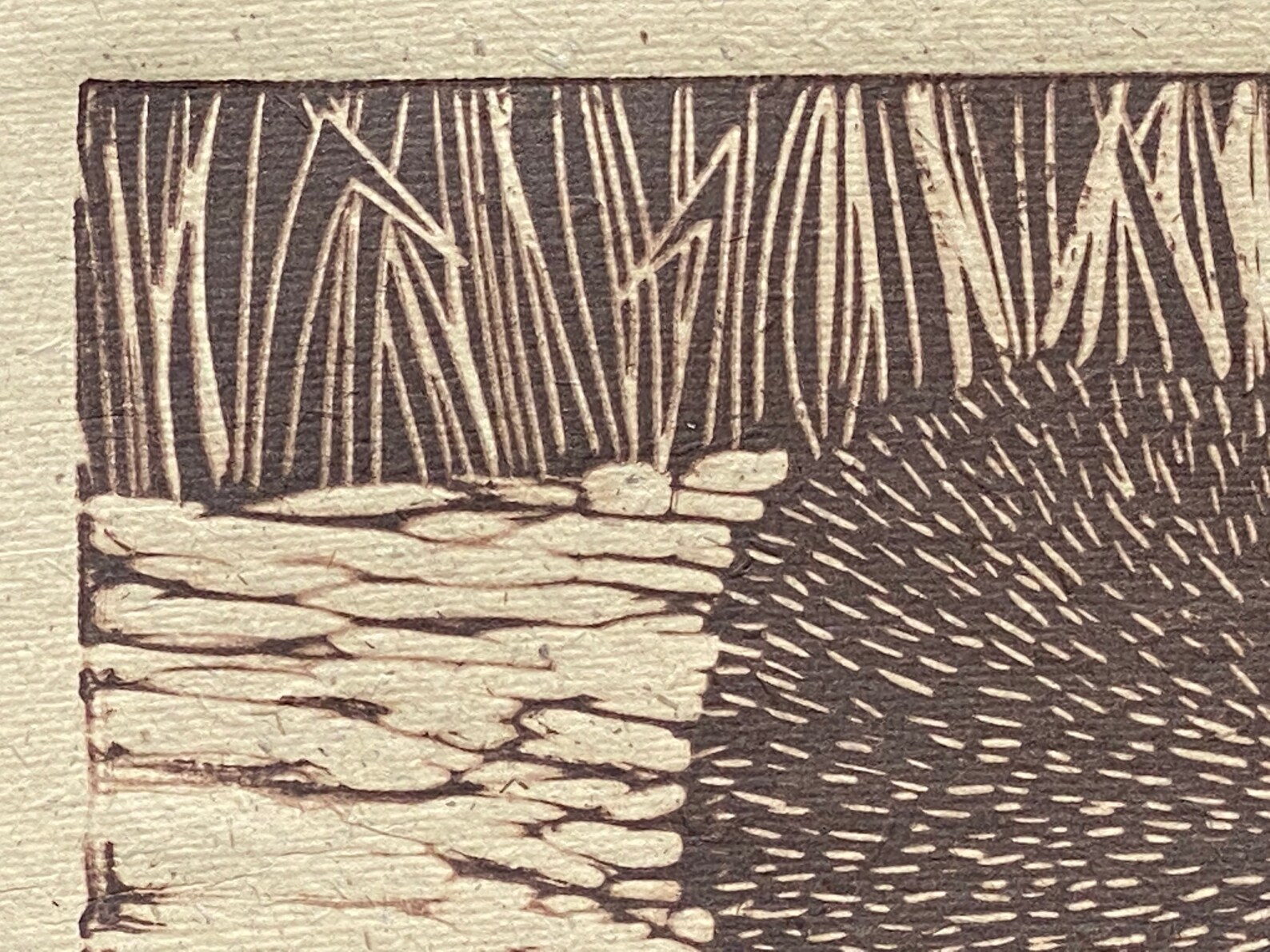 Limited Edition Handmade Linocut Print. Hedgehog and Snail | Etsy