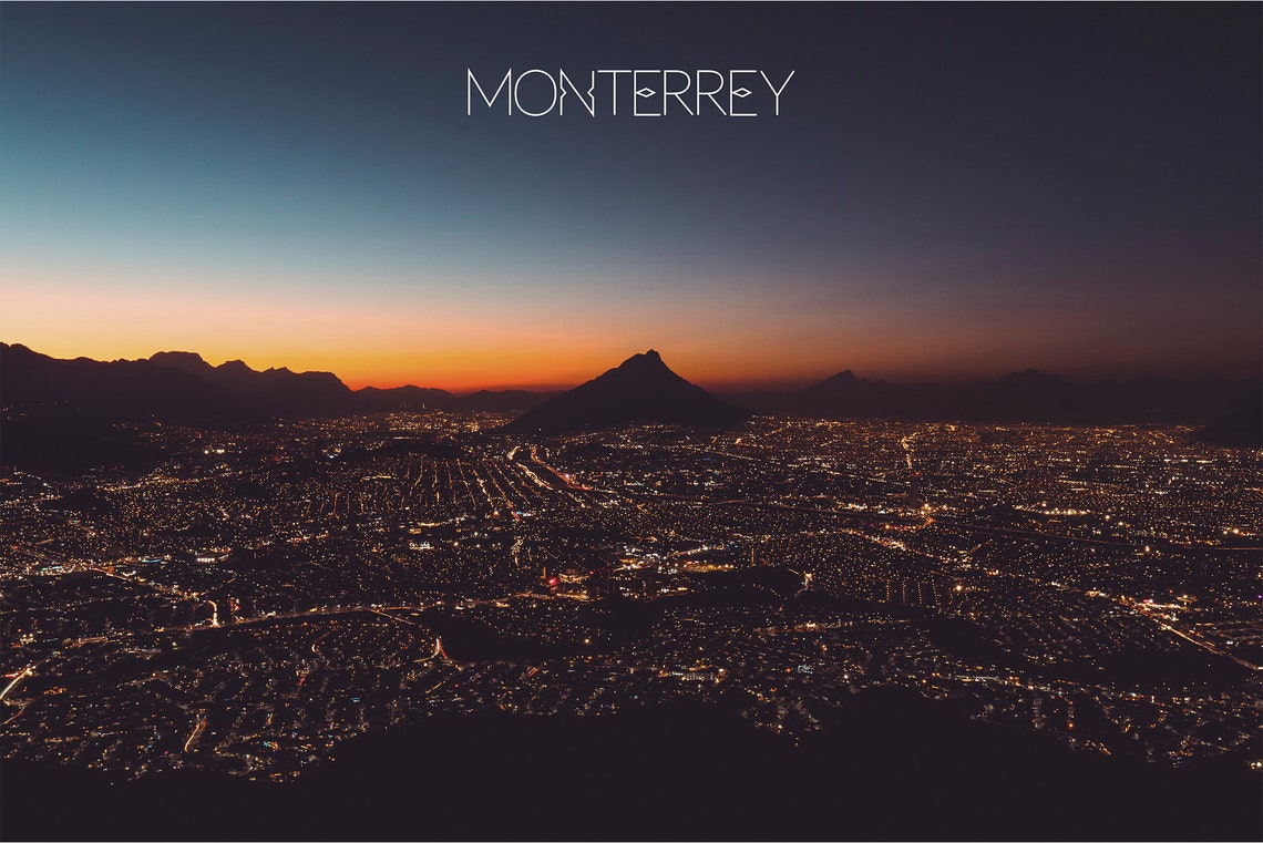 Monterrey by Night Mexico Poster Fine Art Photo Print - Etsy