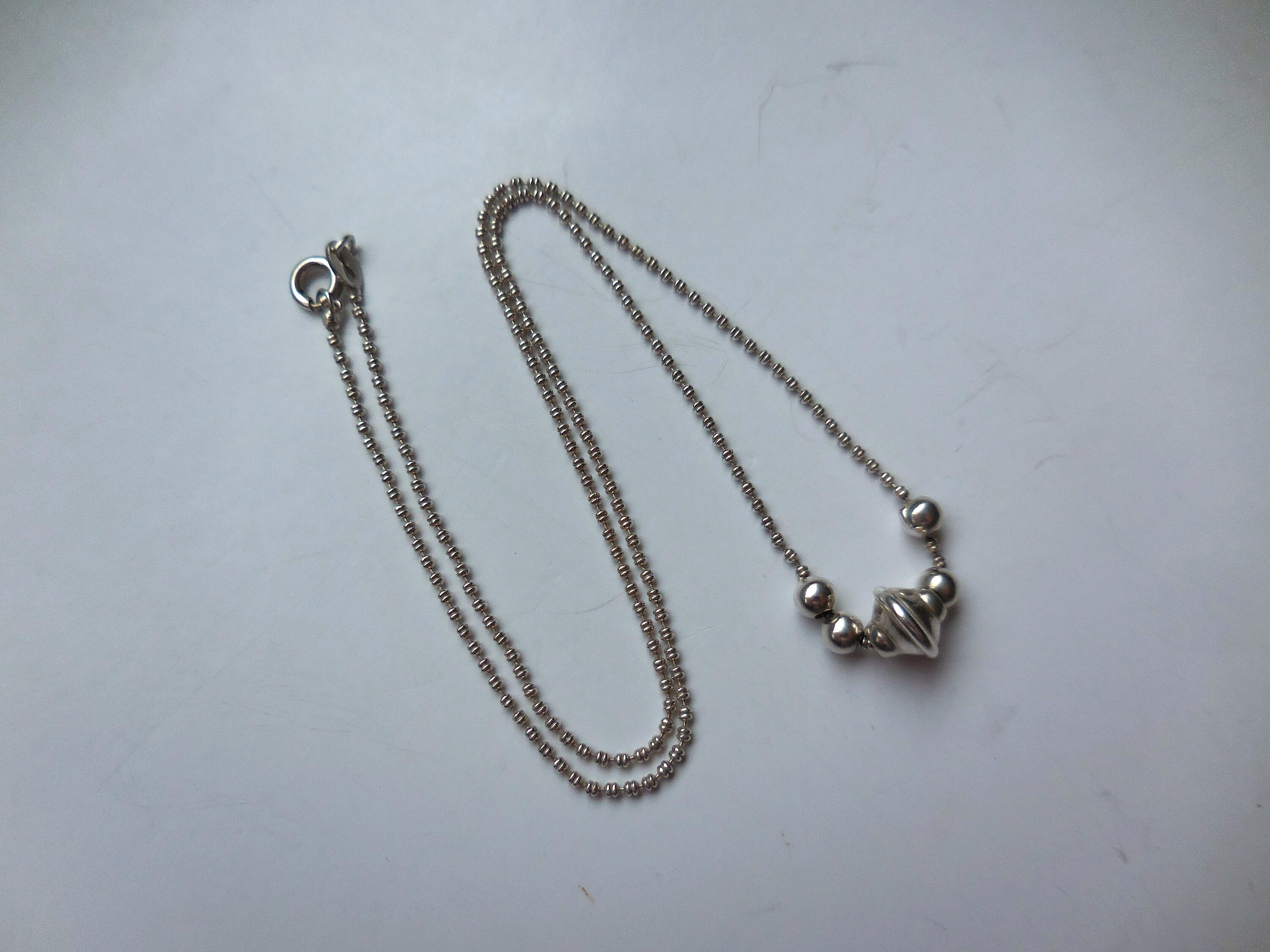 Fluted & Ball Bead 15 Inch Choker Necklace Sterling Silver - Etsy