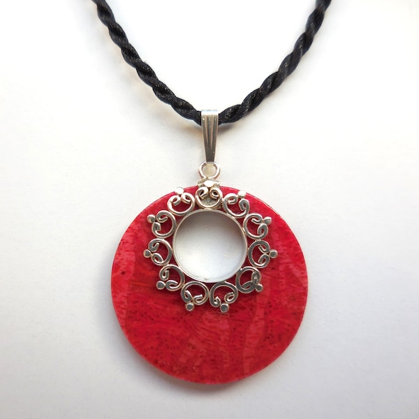 Cinnabar Pendant - Etsy