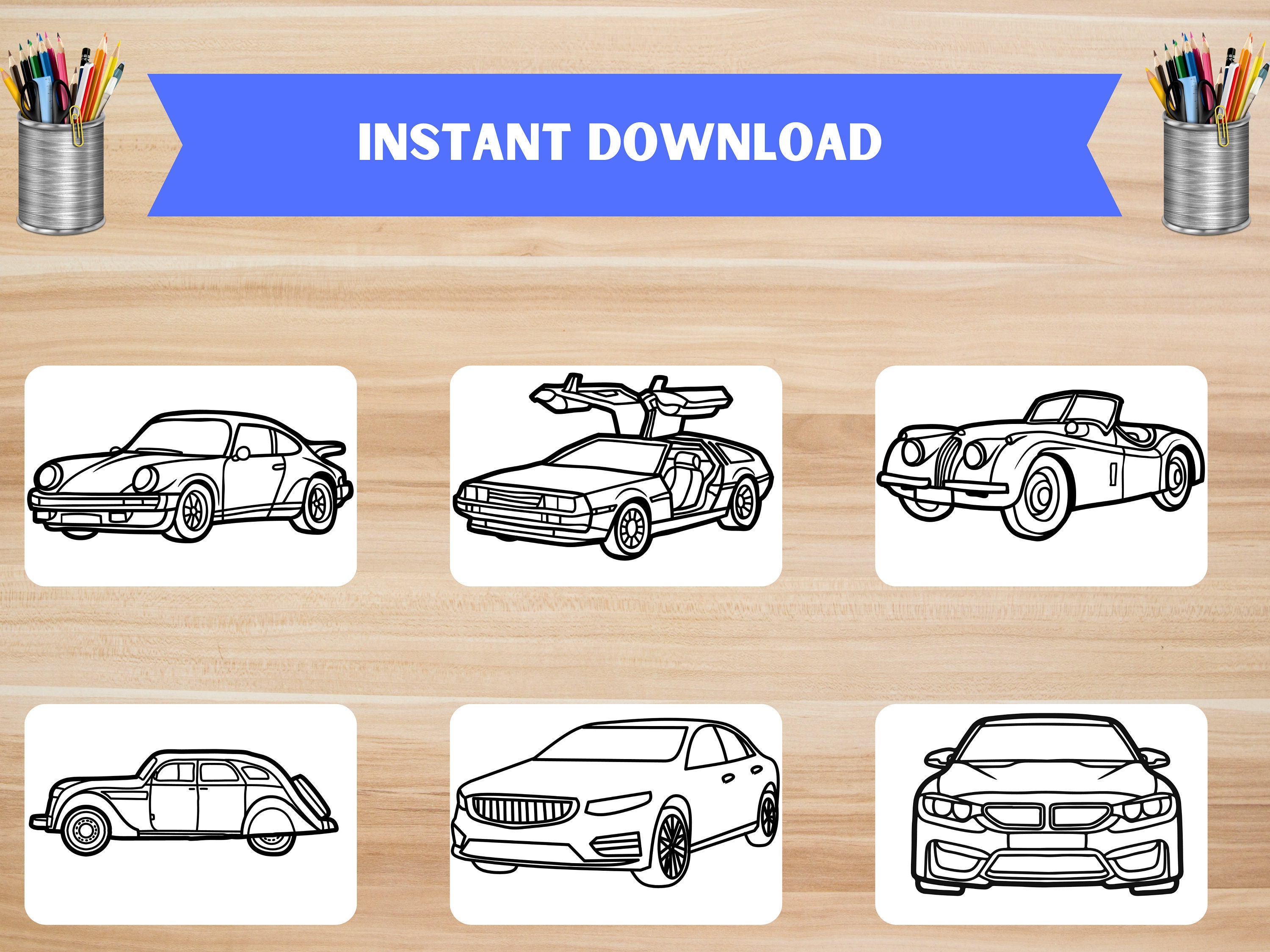 30 Printable Cool Cars, Kids Coloring Pages Ideal for Little Learners ...