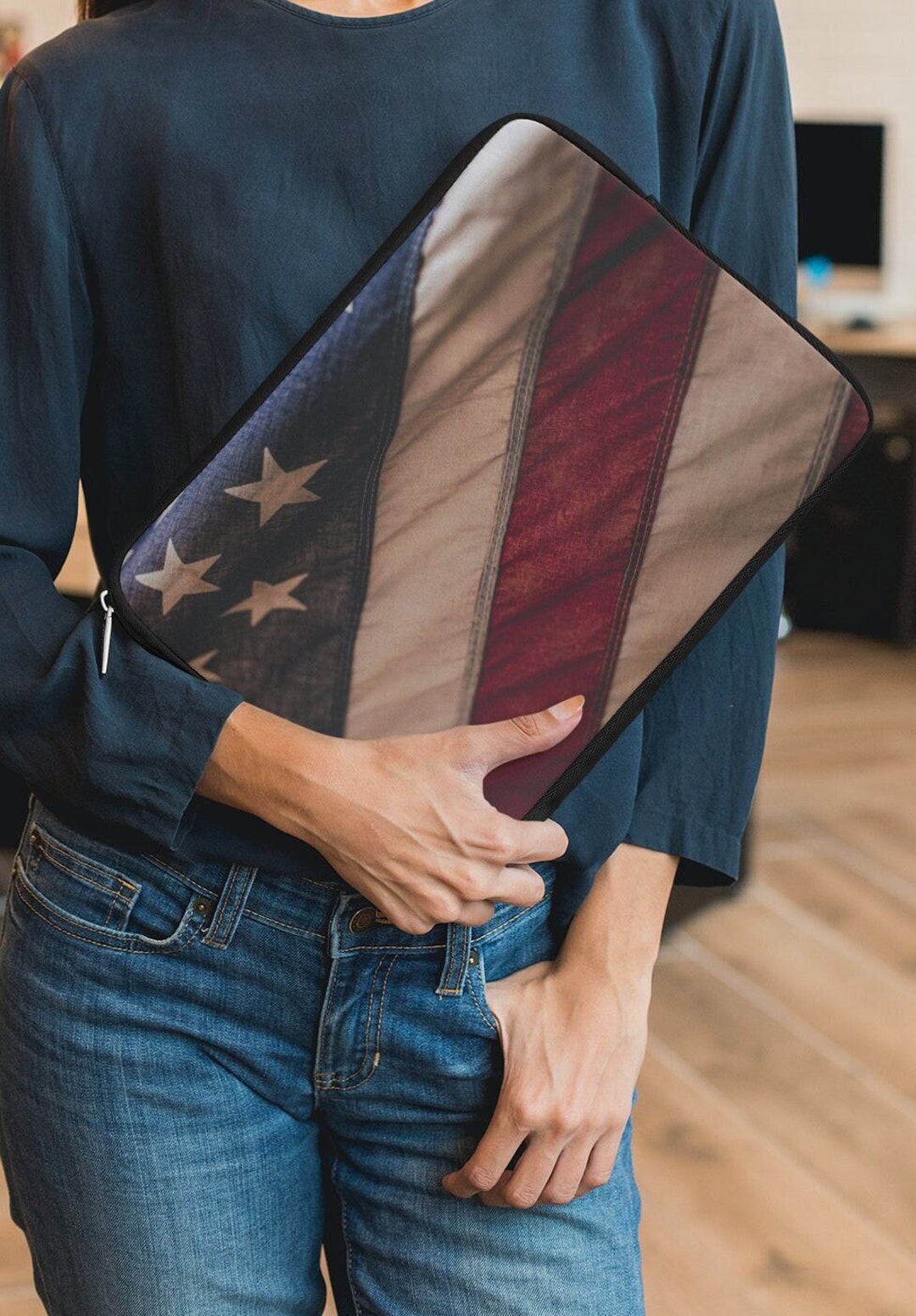 American Flag Laptop Sleeve, US Flag Laptop Sleeve, Laptop Bag ...