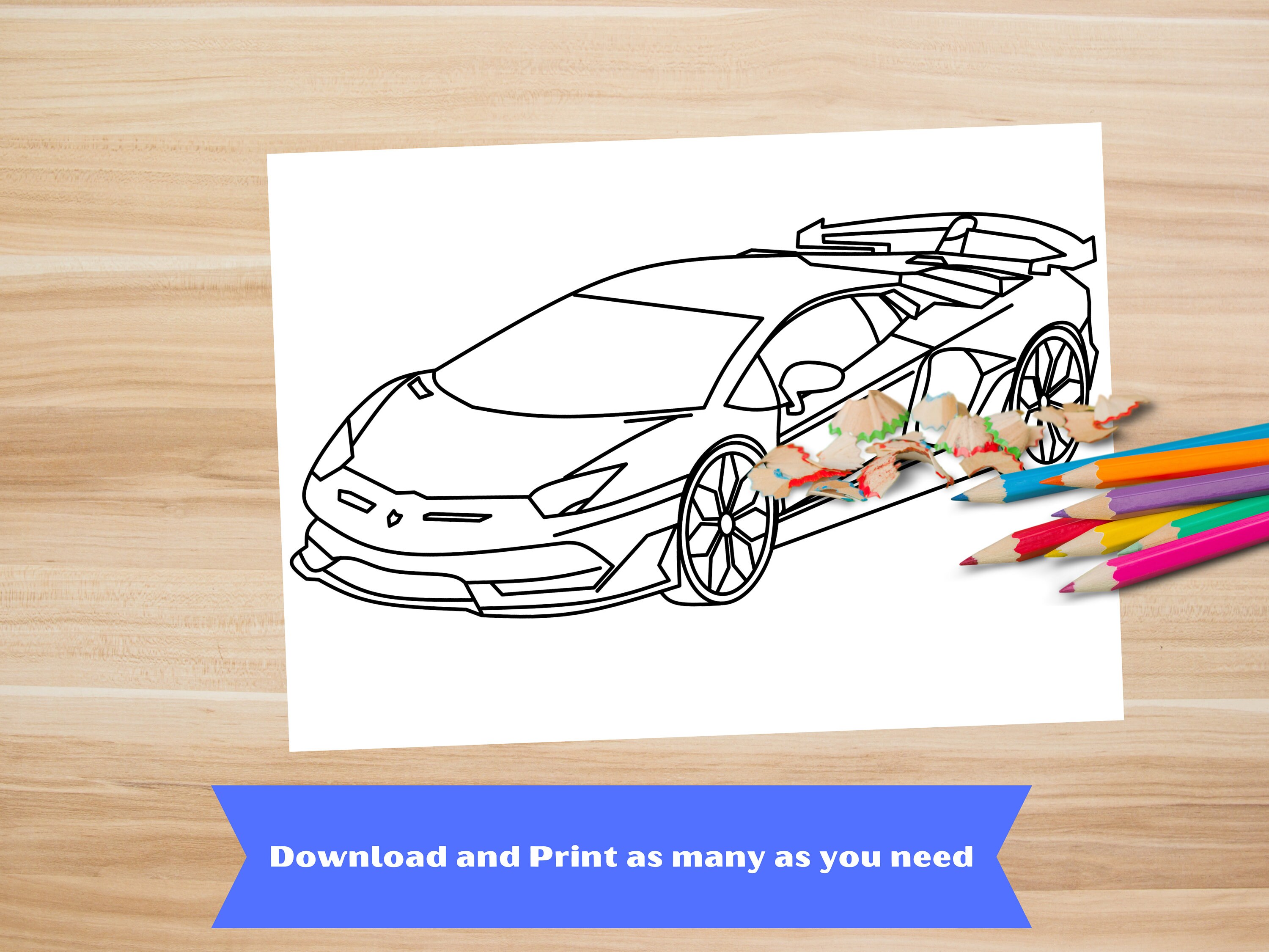 30 Printable Cool Cars, Kids Coloring Pages Ideal for Little Learners ...