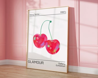Retro Cherry Wall Art Print Gallery Exhibition Poster Trendy - Etsy