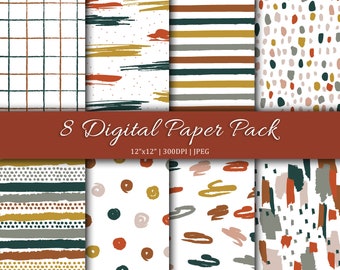 Bright Abstract Digital Paper Seamless Hand Drawn Geometric - Etsy