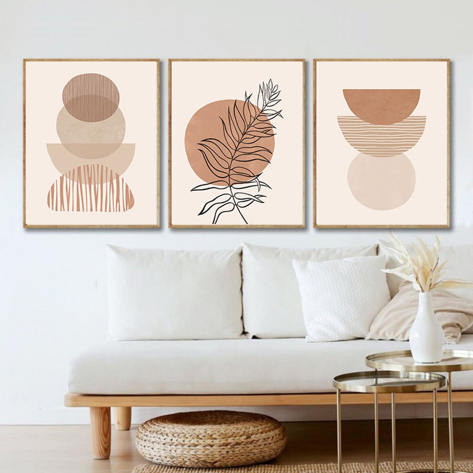 Boho Art Set of 3 Printable Wall Art Abstract Gallery Wall | Etsy