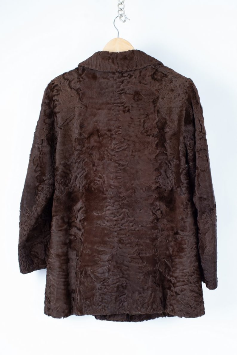 Vintage Chestnut Brown Karakul Fur Coat With Notched Lapels, SIZE XS - Etsy