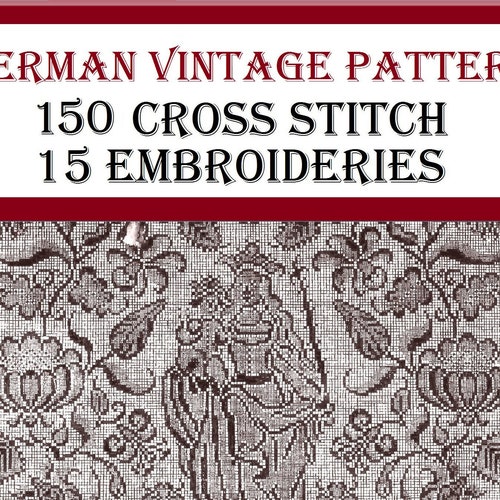 German Vintage Cross Stitch Patterns Bookantique Digital - Etsy