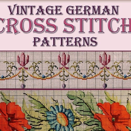 German Vintage Cross Stitch Patterns Book-4antique Digital - Etsy