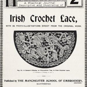 Crochet Irish Lace Pattern,vintage Designs Needlecraft Practical ...