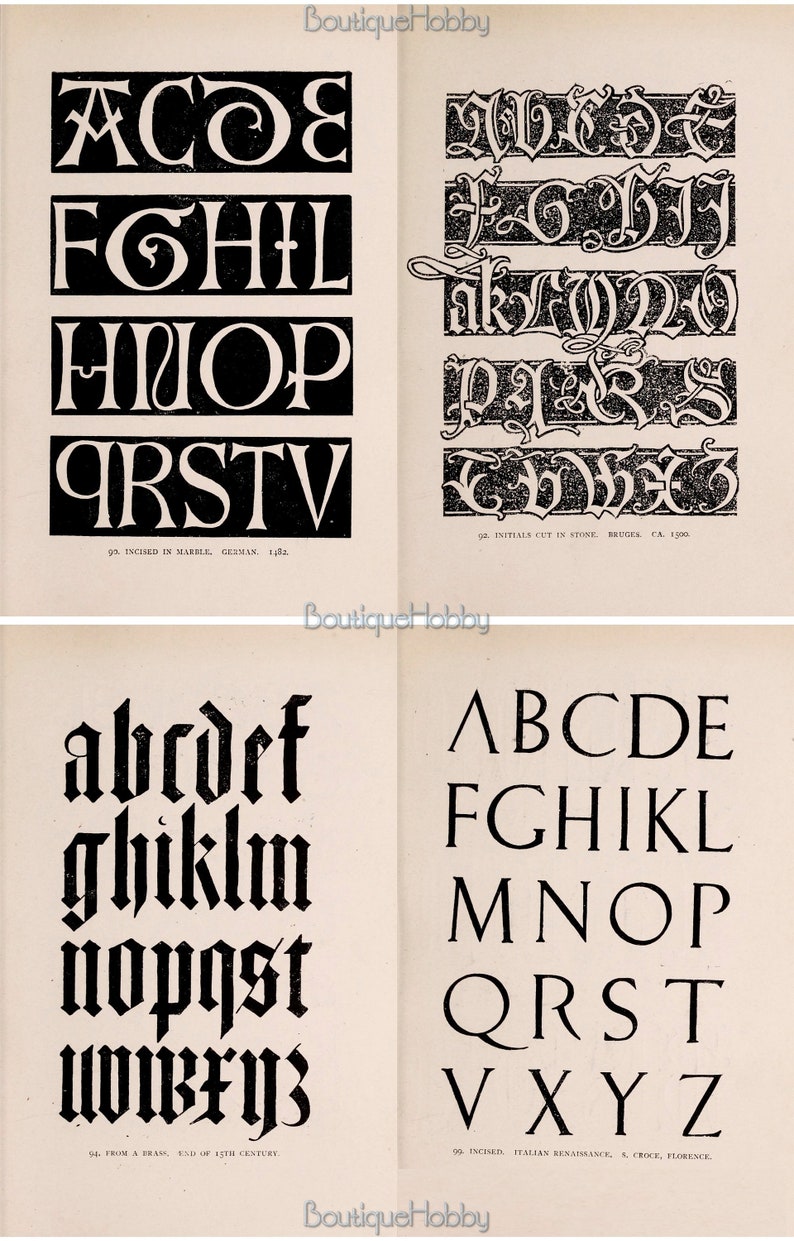 Victorian Book 150 Vintage Alphabets Patterns,scrapbook Art Alphabet ...