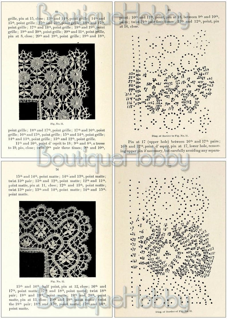 Hand Made Bobbin Lace Pattern, Bobbins,cluny and Torchon Laces - Etsy