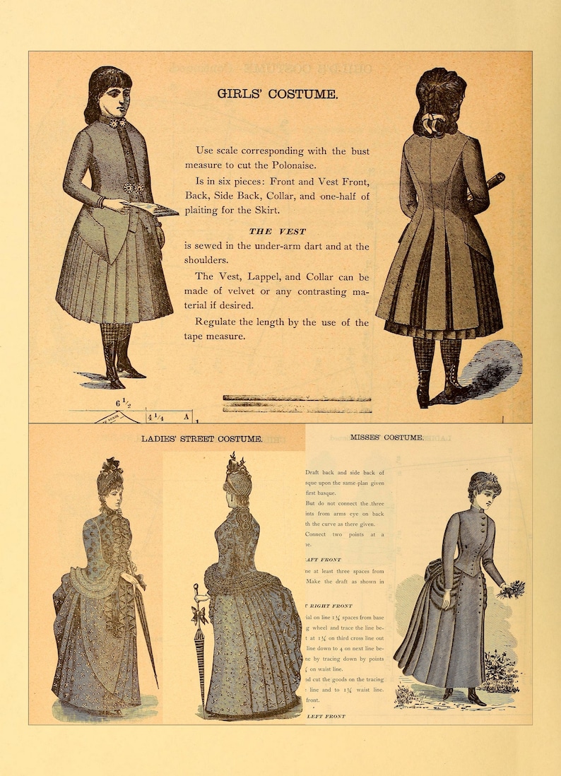 Victorian Costume Sewing Patterns 59 Vintage Designs - Etsy