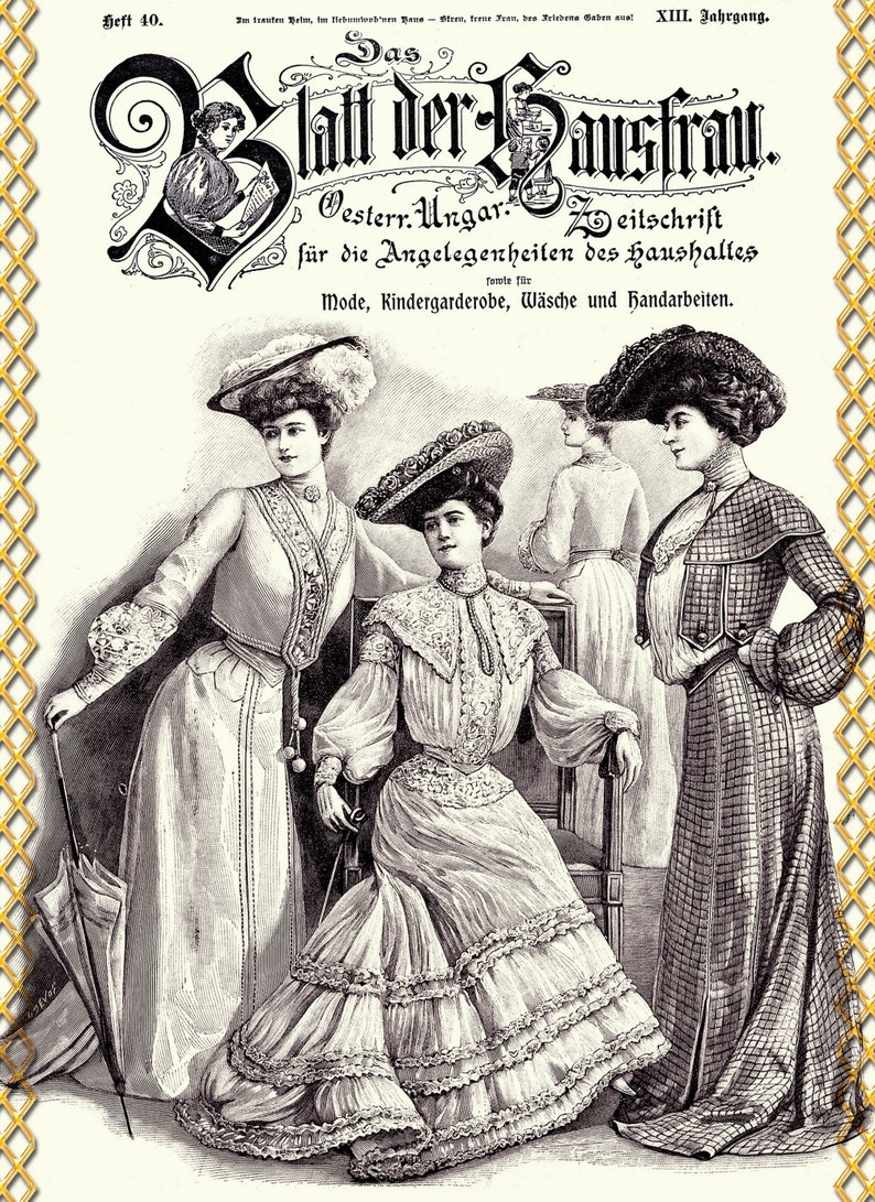 German Sewing Patternsedwardian Dresspdf Sewing Patterns - Etsy