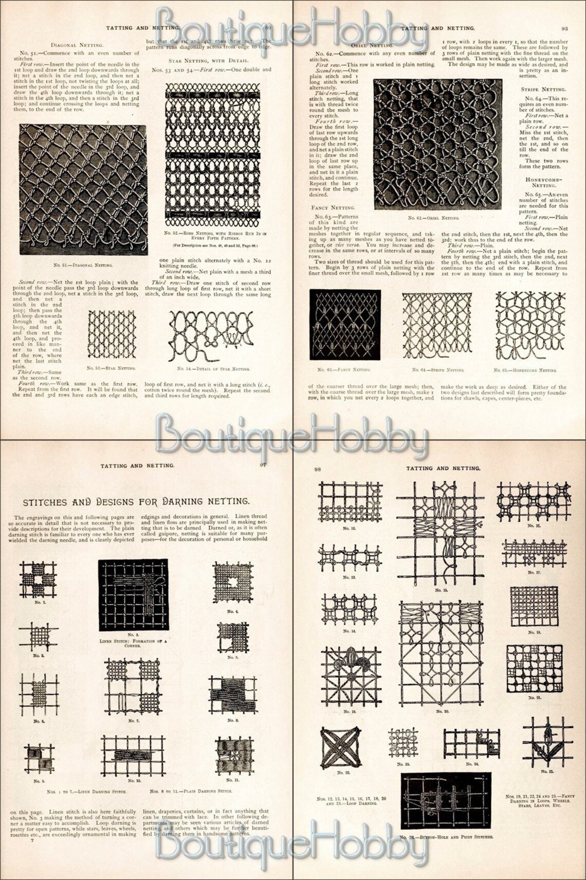 Vintage Needle Tatting Lace Pdf Patterns,needlework Book,hand Made Lace ...