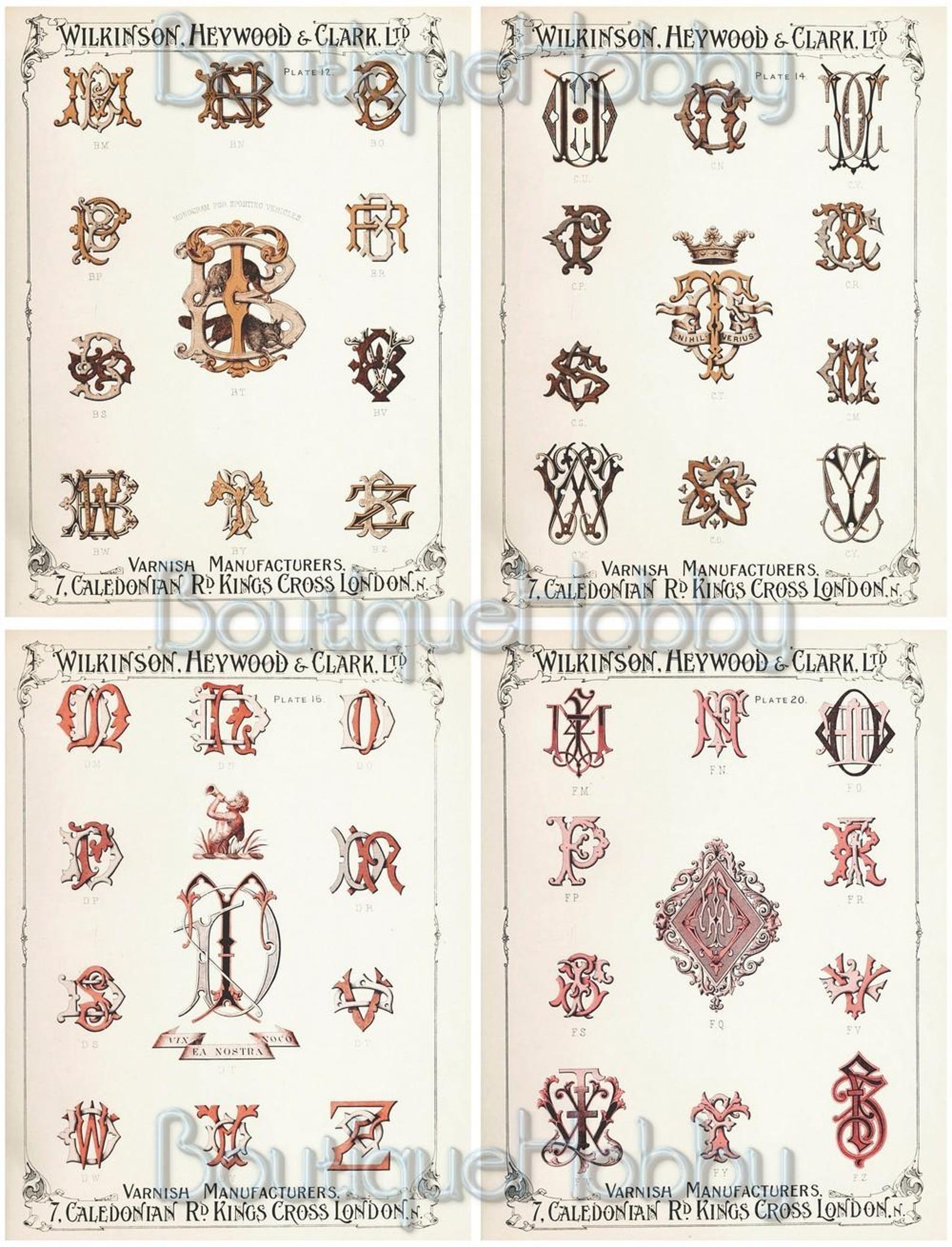 Vintage Monograms,lettering,alphabet,heraldic Designs PDF Instant ...