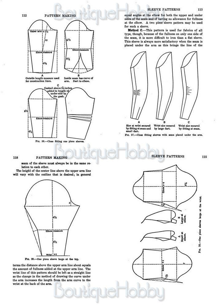 Vintage Pattern Drafting Book: 1922 Sewing Guide (PDF Pattern) - Etsy