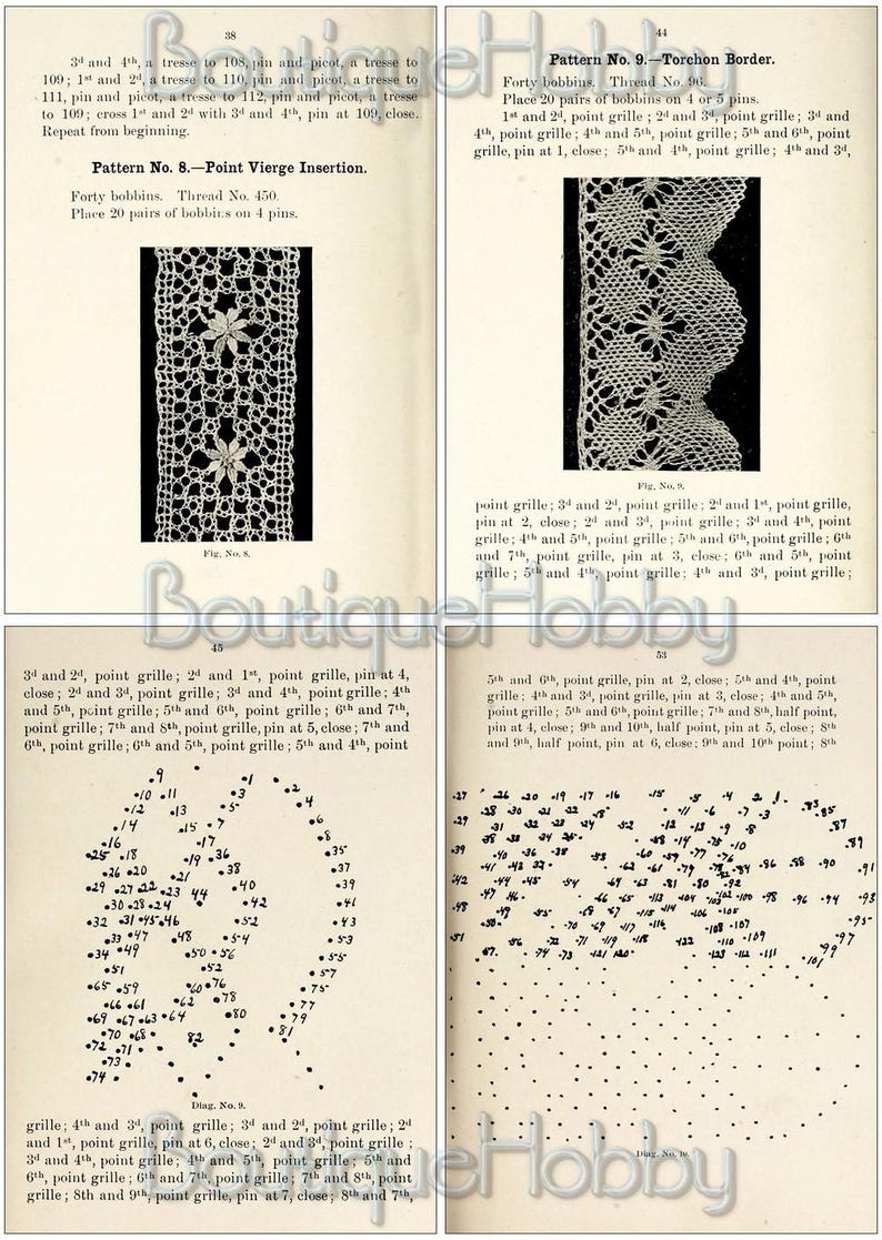 Hand Made Bobbin Lace Pattern, Bobbins,cluny and Torchon Laces - Etsy