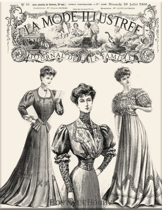 French Sewing Patternsedwardian Dress La Mode Illustrée | Etsy
