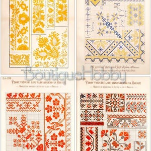 Vintage Embroidery Samples,cross Stitch Pattern Book,czech Needlework ...