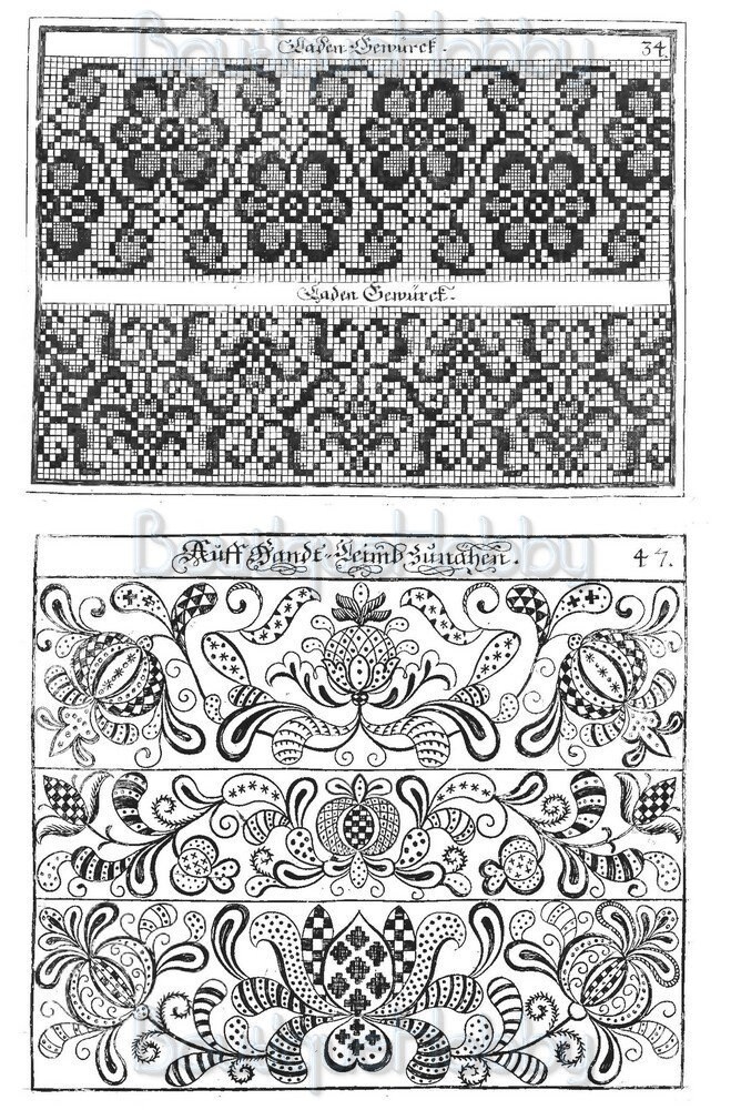 German Vintage Cross Stitch Patterns Book-4,antique Digital Embroidery ...