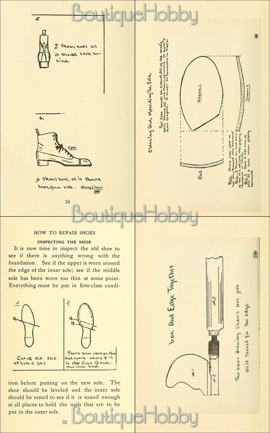 How to Repair Shoes,crafting Books,hand Made Antique Shoes,shoe Making ...
