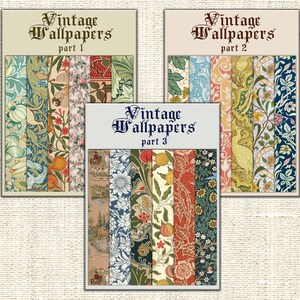 Vintage Digital Wallpaper Printable Paper, Background Set-2, 8.5"x 11 ...
